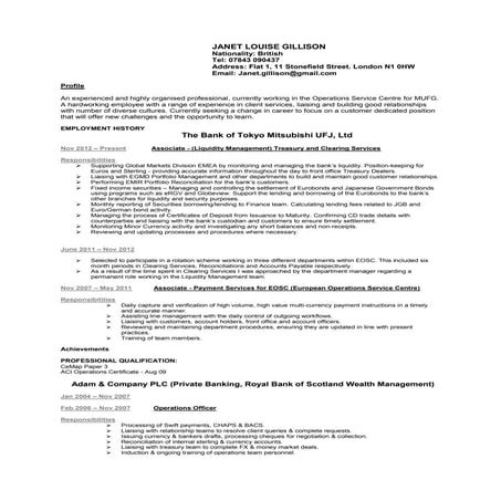 Janet Gillison CV 05.2016