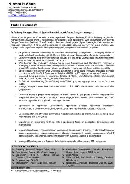 Nirmal R Shah CV 2016 | PDF Nirmal R Shah CV 2016 | PDF