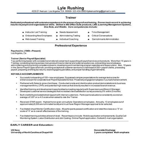 Lyle Rushing resume | PDF