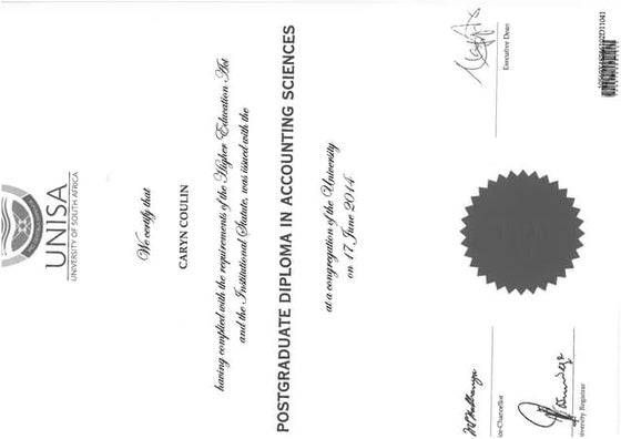 Certificates 3 Unisa | PDF