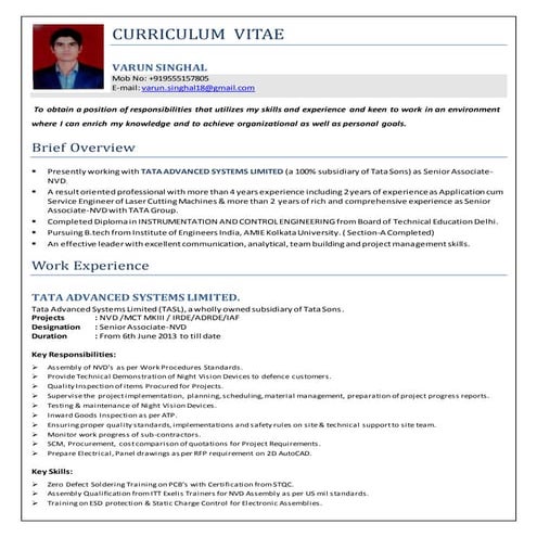 Varun Singhalcurriculam Vitae Pdf