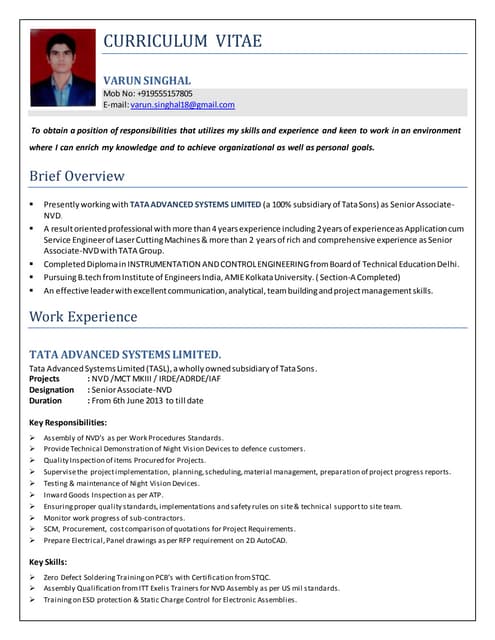 Varun Singhalcurriculam Vitae Pdf