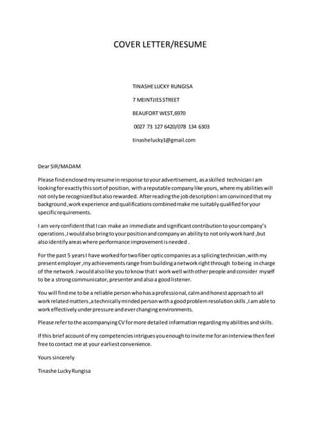 Cover Letter | DOCX