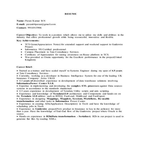 Pavan Kumar Resume_4.5Years Experience | DOCX