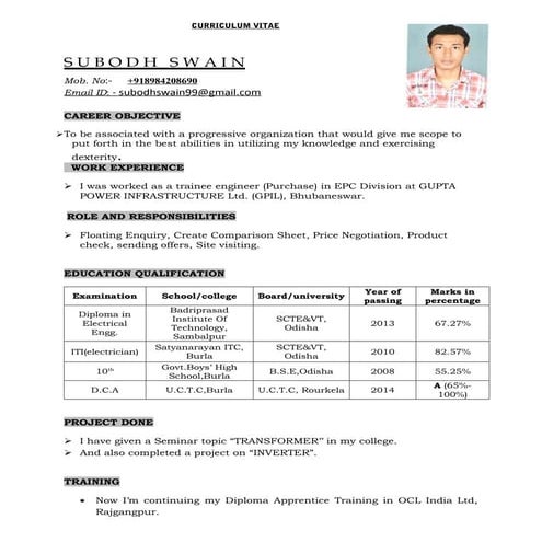 Subodh,Resume | DOC