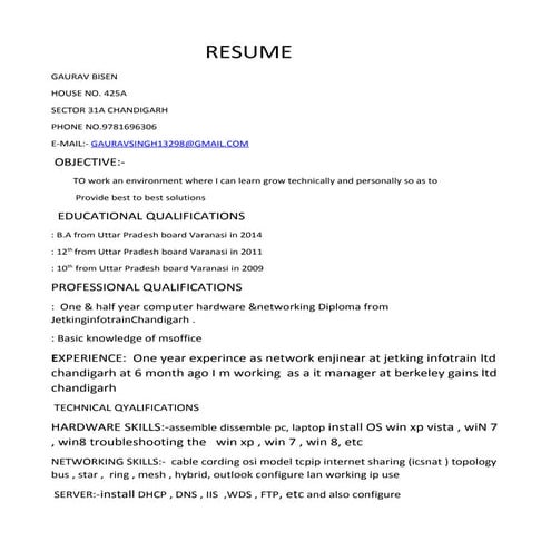 RESUME.GK. | PDF