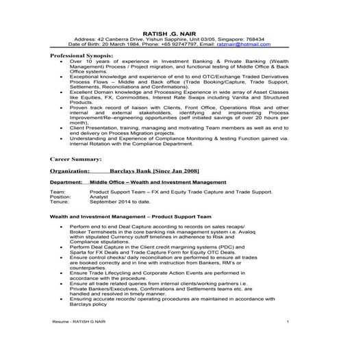 Ratish Nair-Resume | DOC