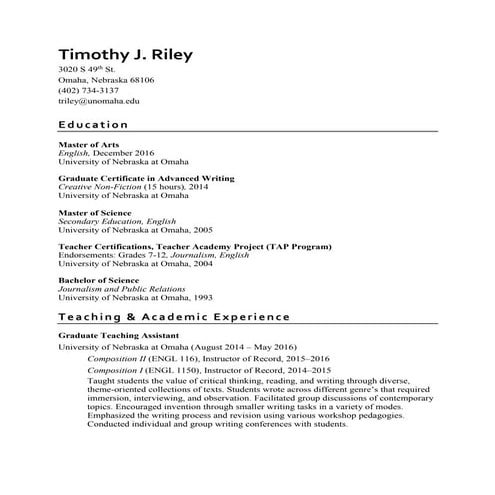 CV_ Tim Riley | PDF