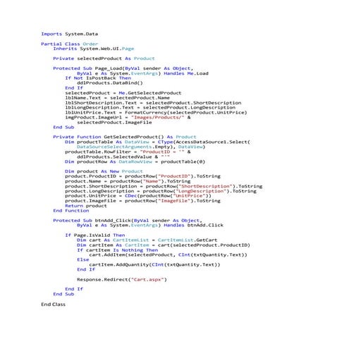 Shopping Cart Code | PDF