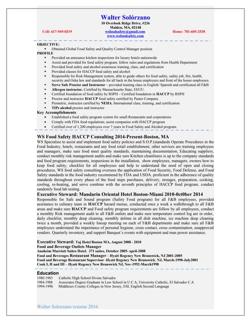 Cory resume | DOCX | Food Industry | Industries