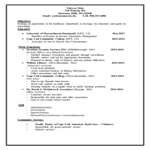 Yuleyca's resume | DOCX