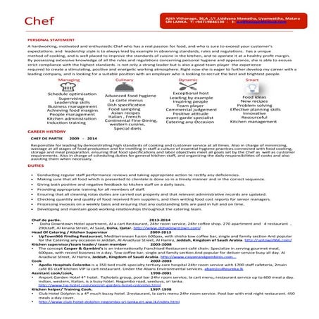 Chef C V | PDF