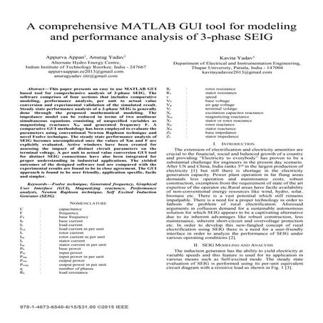Modeling Of Self Excited Induction Generator Pdf Computer Software And Applications Computing