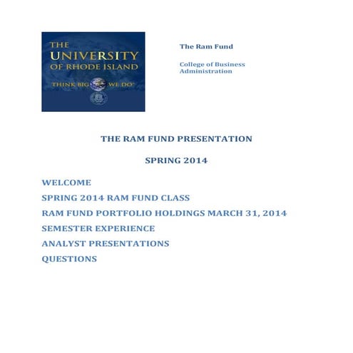 Ram+Fund+Spring+2014+Presentation+Book | PDF