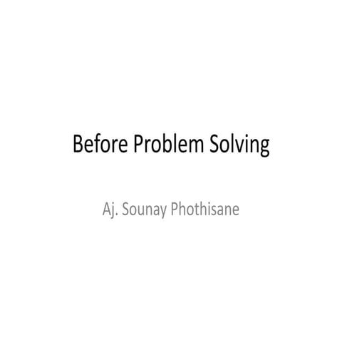 Before Problem Solving | PPTX