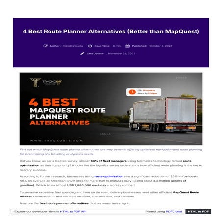 4 Best Route Planner Alternatives (Better than MapQuest) | PDF