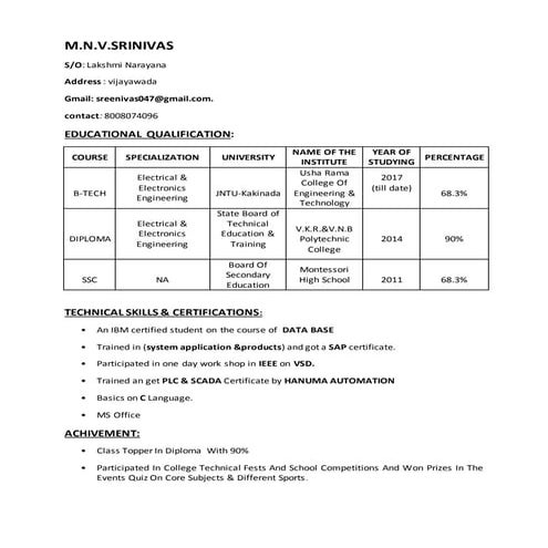 new sharmi resume | DOC
