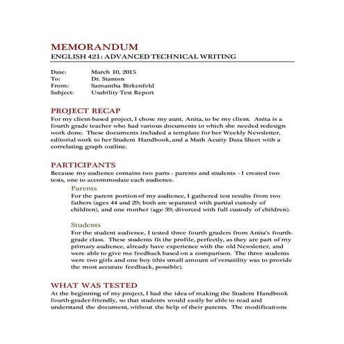 Usability Test Report Pdf