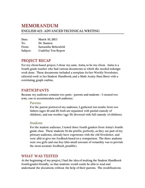 Usability Test Report Pdf