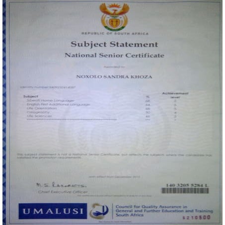 matric statement | PDF | Student Financial Aid | Financial Assistance