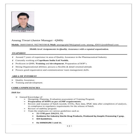 Resume Anurag | PDF