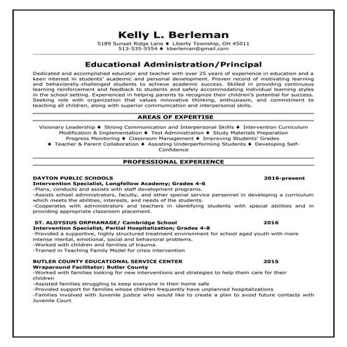 Principal Resume | DOC