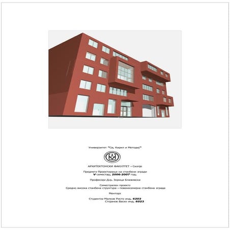 Proektiranje Stanbeni Zgradi 01 | PDF