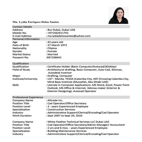 LYDIA CV | PDF