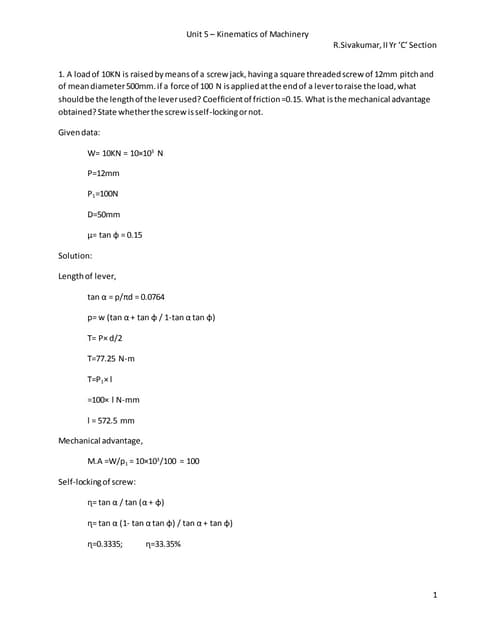 Assignment [4] machining with solutions | DOC