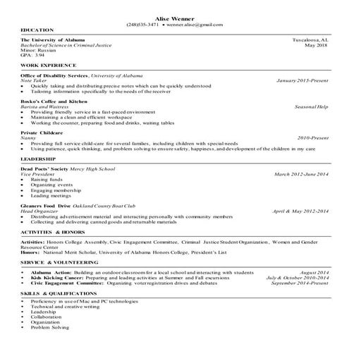Anna's Resume 2016 | DOCX
