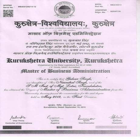 MBA DEGREE- ORIGINAL -M SHEETS | PDF