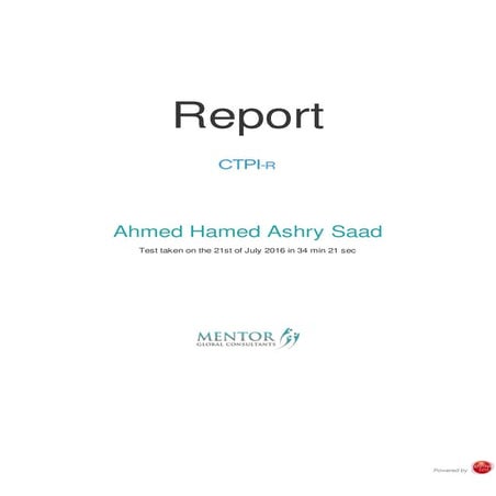 Ahmed Hamed Ashry Saad - Test taken on the 21st of July 2016 in 34 min ...