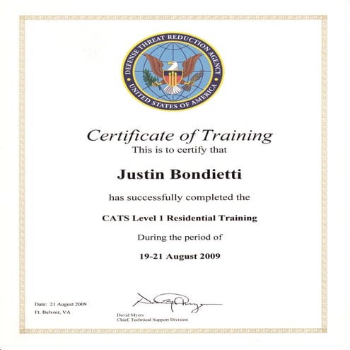 CATS Level 1 Certificate | PDF