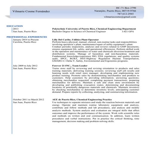 Resume VCF | PDF
