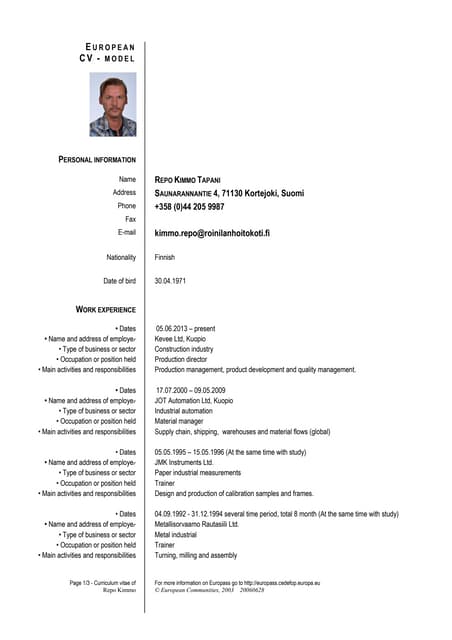 Tomi Karasti CV | PDF