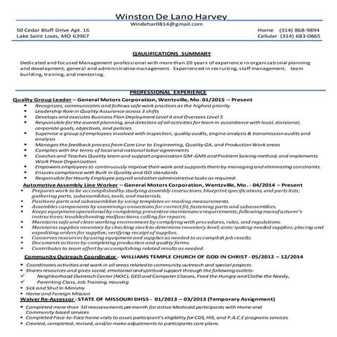 Winston Harvey Resume - 2016 | PDF