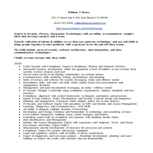 Bill_Haase_Resume Dec 2015 | DOCX