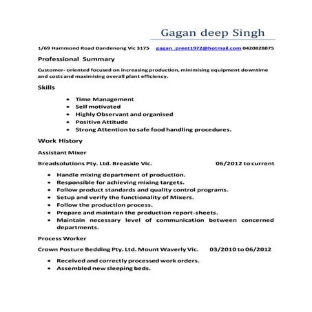 Gagan deep Singh(resume) | DOCX