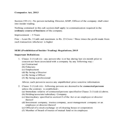 Insider Trading_Code Of Conduct | DOCX