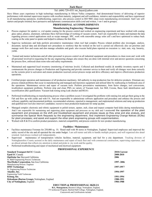 Ricky's Resume | DOCX | Manufacturing Industry | Industries