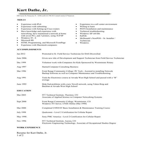 Kurt's Resume Current | DOC