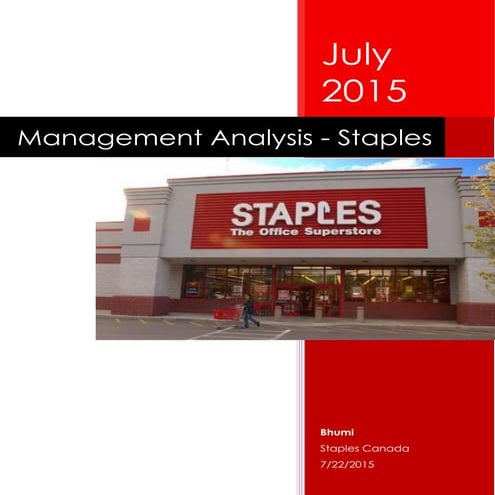 Staples Report | PDF
