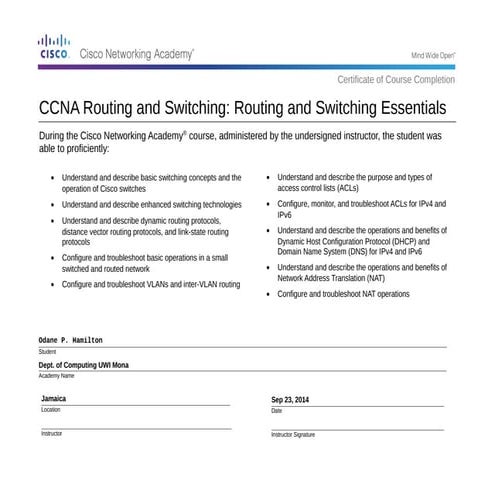 CCNA Routing and Switching - Routing and Switching Essentials | PPT