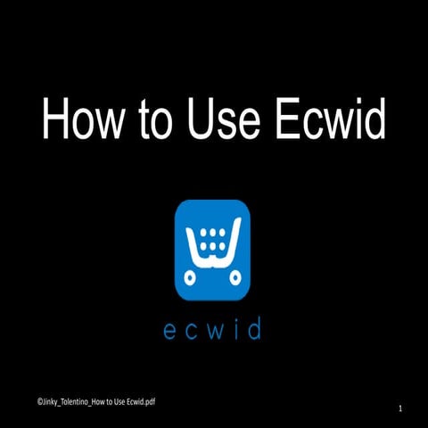 How to Use Ecwid | PDF