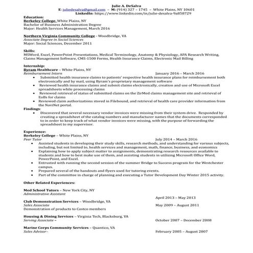 DESALVA J Resume | PDF