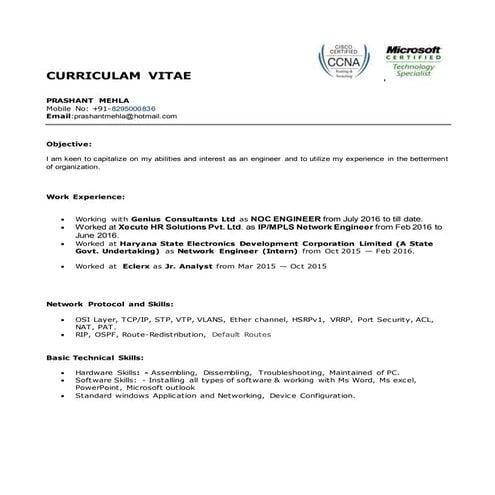 prashant cv | DOCX