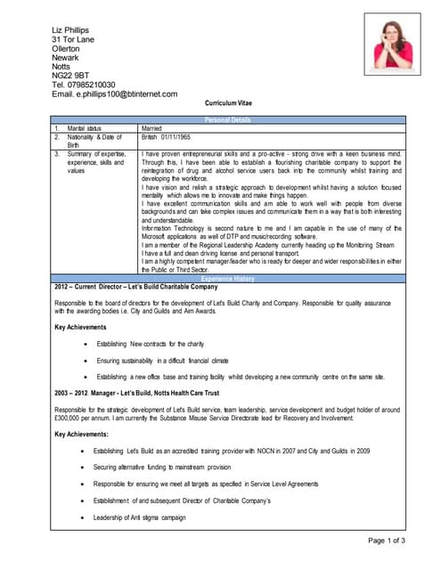 David Tazzini-Lloyd Profile CV (September 16) | PDF