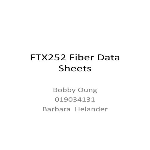 FTX252 Fiber Data Sheets | PPTX