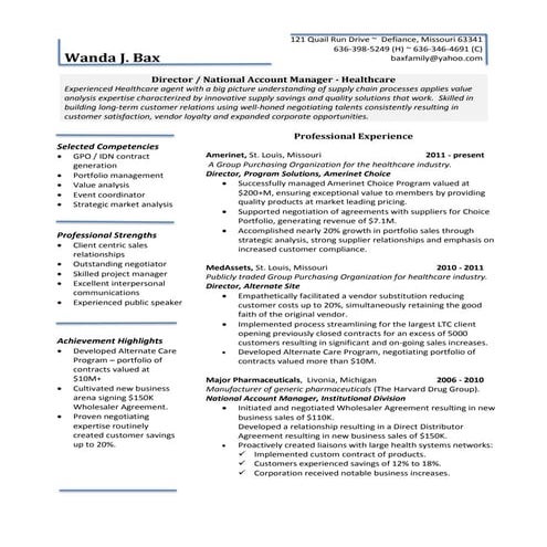 Wanda J. Bax - Resume | PDF
