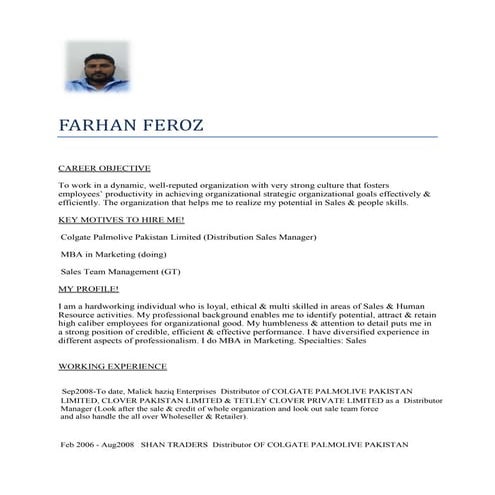 FARHAN FEROZ New CV | PDF